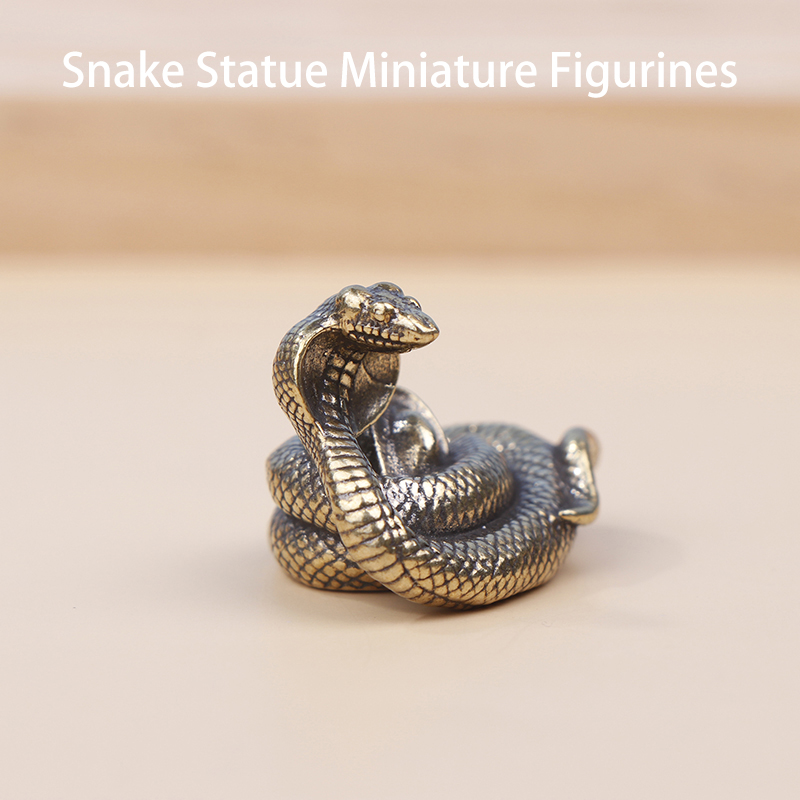 Antique Bronze Snake Statue Miniature Figurines Copper Zodiac Animal ...