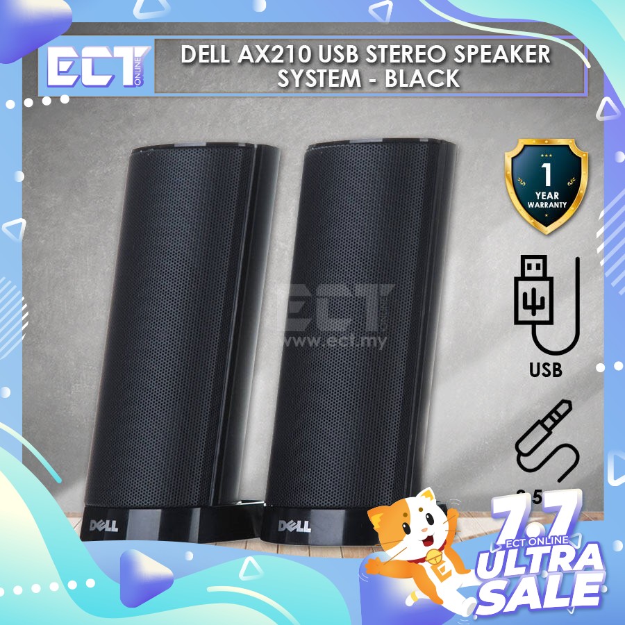 Dell AX210 USB Stereo Speaker System - Black | Lazada