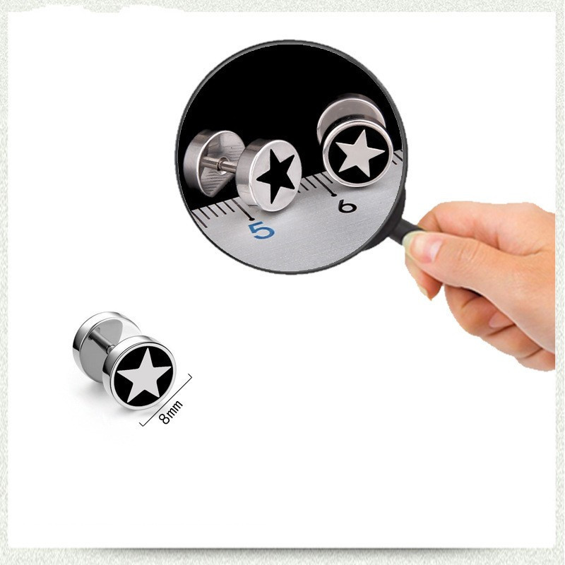 【Surprise Price】Korean beauty simple titanium steel round cake earrings ...