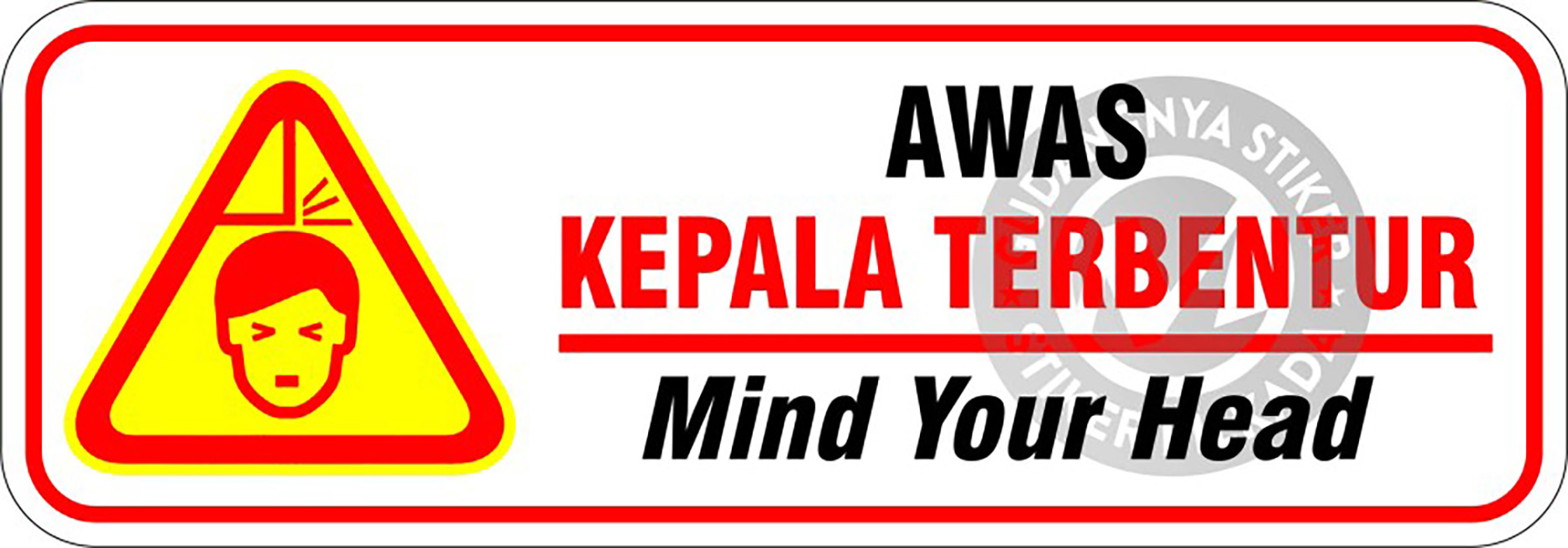 STIKER VINYL AWAS KEPALA TERBENTUR | Lazada Indonesia