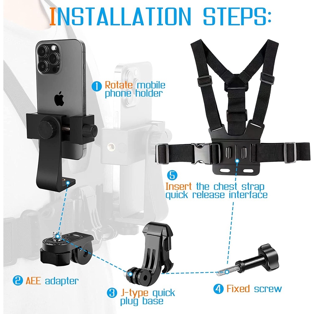 คลิปสายคล้องหน้าอก สำหรับ Camera GoPro Hero Chest Mount Strap จัดส่ง ...