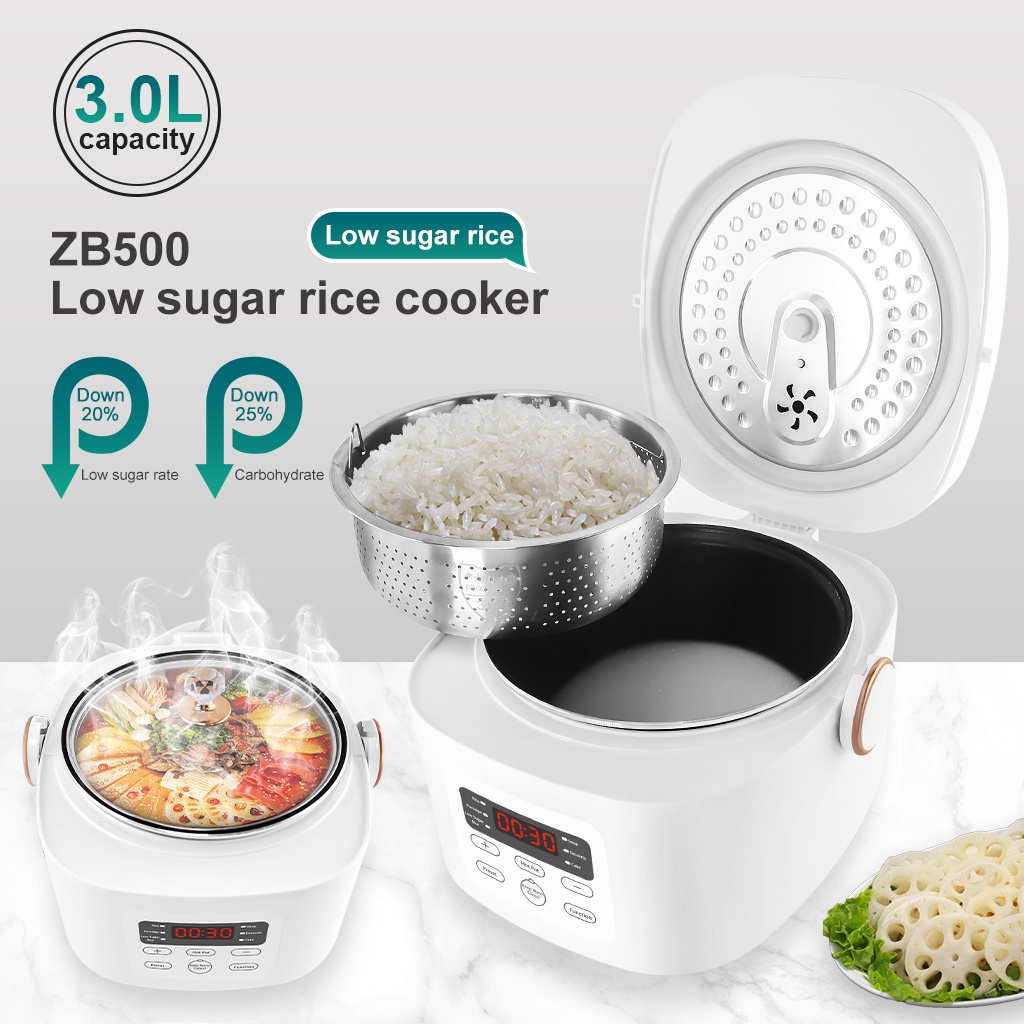 ZB500 Low Sugar Rice Cooker Smart Hot Pot Rice Cooker 3L Multi Rice Cooker Electric Cooker ...
