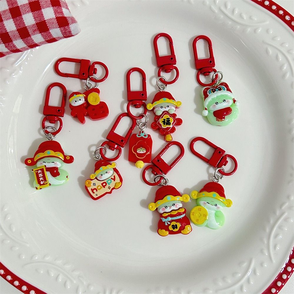 Cute Spring Festival Snake Keychain God of Wealth Wealth 2025 New Year ...