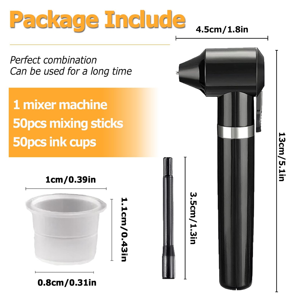 Tattoo Ink Mixer Pigment Mixer with 5 Ink Mixing Sticks Black Electric ...