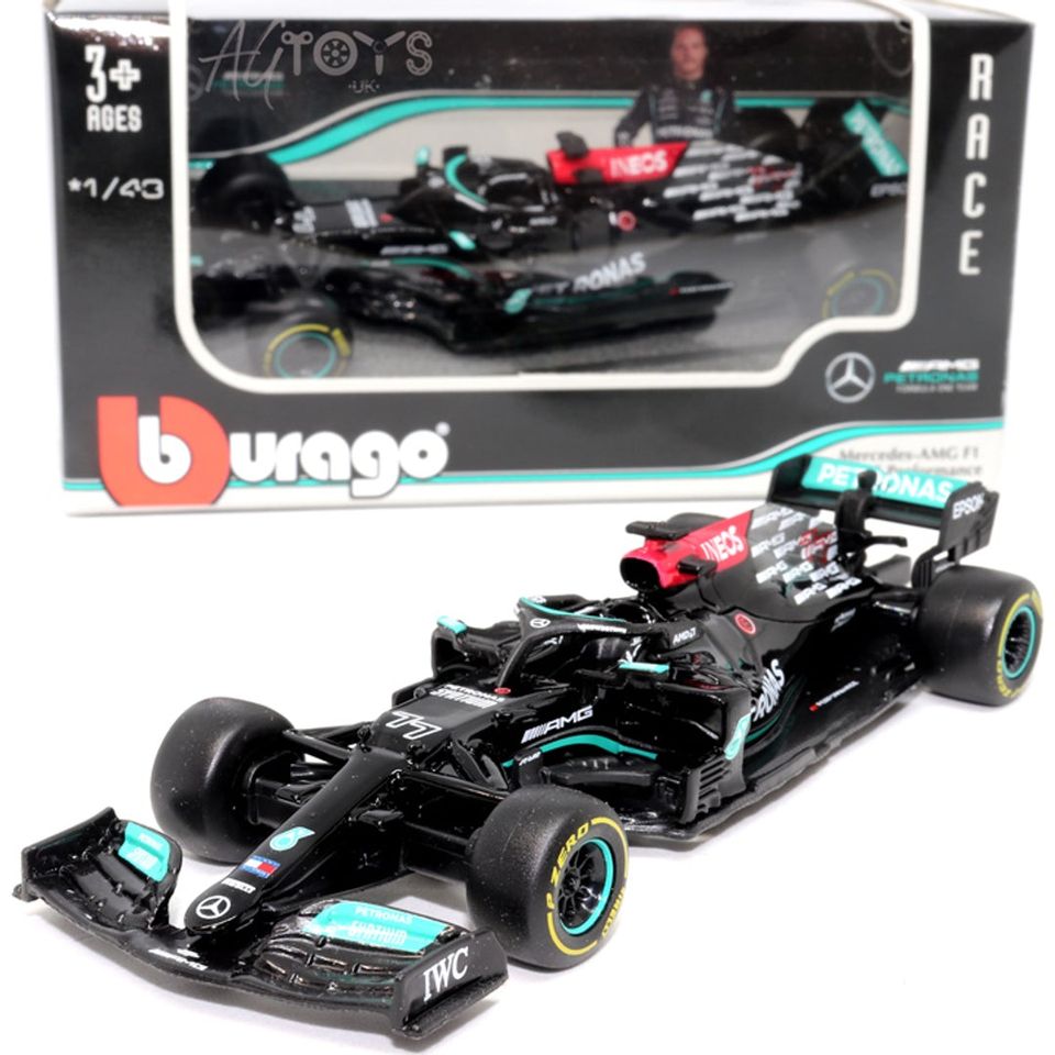 Bburago 1:43 2021 F1 Mercedes-AMG W12 #44 Lewis Hamilton #77 Valtteri ...