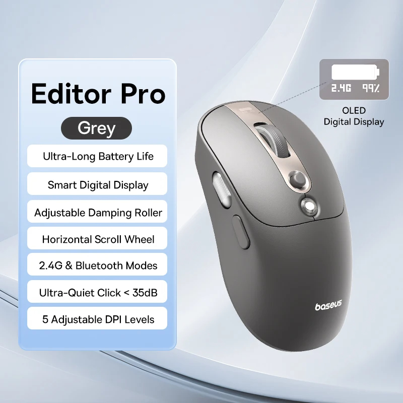Baseus Editor Wireless Bluetooth Mouse Dual Mode Rechargeable Office ...