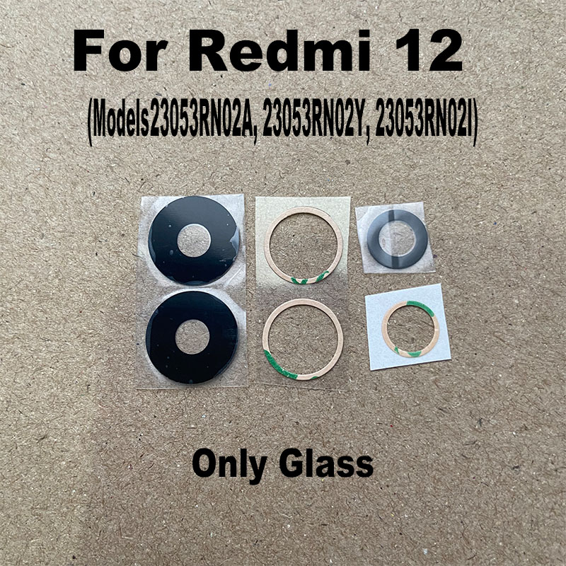 1pcs For Redmi 12 Back Camera Lens Rear Glass With Frame Cover Glue ...