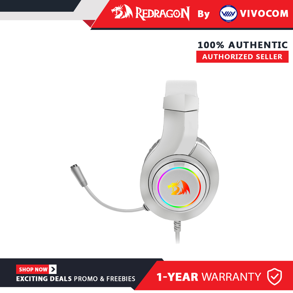 REDRAGON H260 HYLAS RGB GAMING HEADSET [WHITE] | Lazada PH