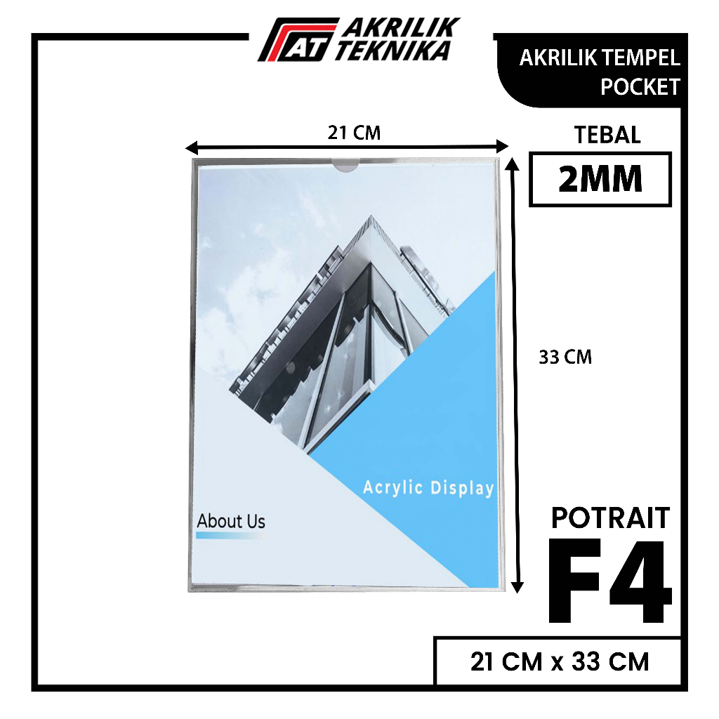 Akrilik Tempat Brosur Pocket Frame Menu - Ukuran F4 | Lazada Indonesia