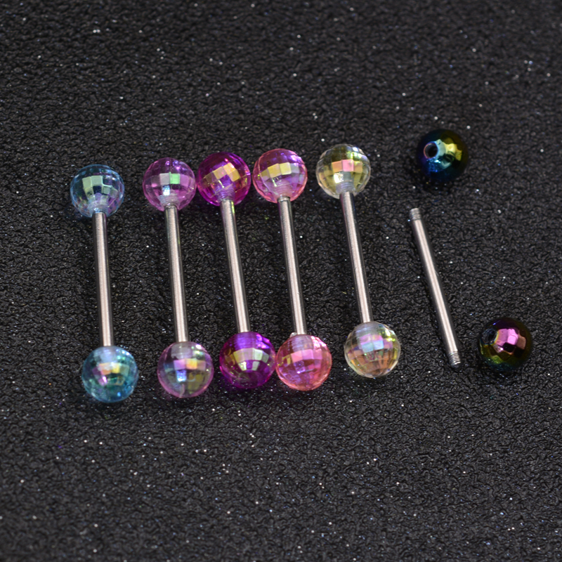 【Clay & Cloud】2pcs Mix Color 1.6x16x6mm Acrylic Ball Tongue Nails ...