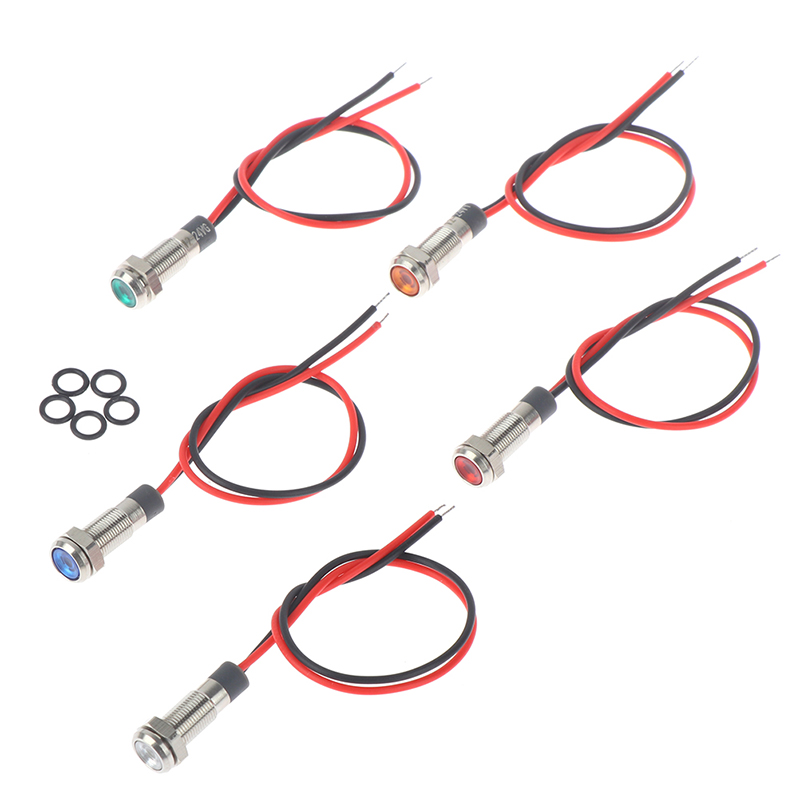P67 waterproof 6mm led metal warning indicator light 3v 5v 6v 12v 24v ...