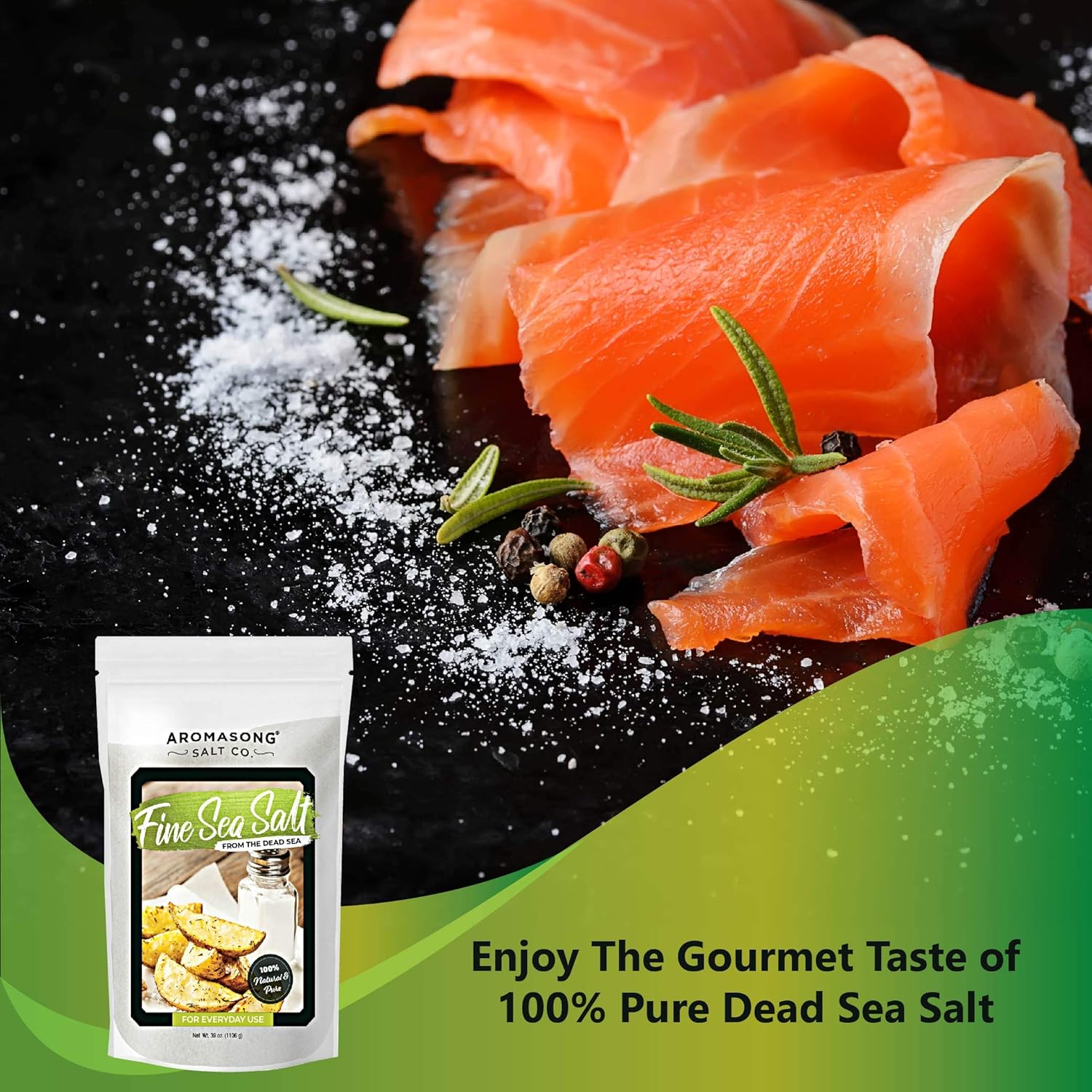 Aromasong 100% Natural Sea Salt From the Dead Sea, Fine Grain Table ...