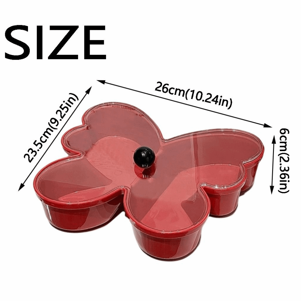 Safe Butterfly-shaped Fruit Plate Tray Creative with Lid Fruit Snack ...