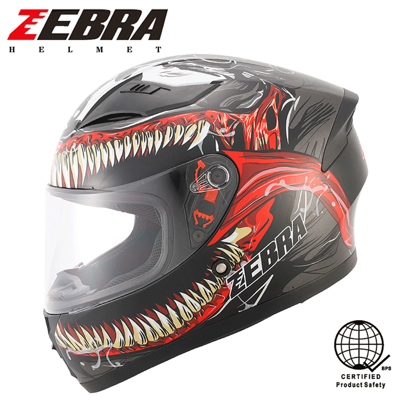 Zebra Motor Full Face Helmet With Single Visor Motorcycles Helmets For ...