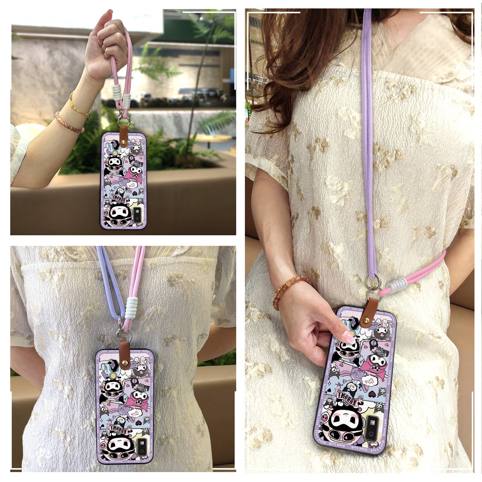 Dirt-resistant Necklace Phone Case For Sharp Aquos wish3/737 Cute Back ...