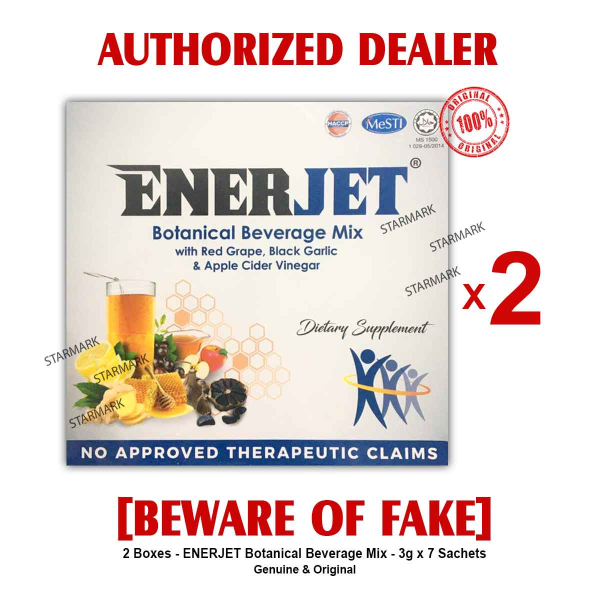 ENERJET Botanical Beverage Mix Enerjet ENER JET ENER-JET 3g x 7 sachets ...