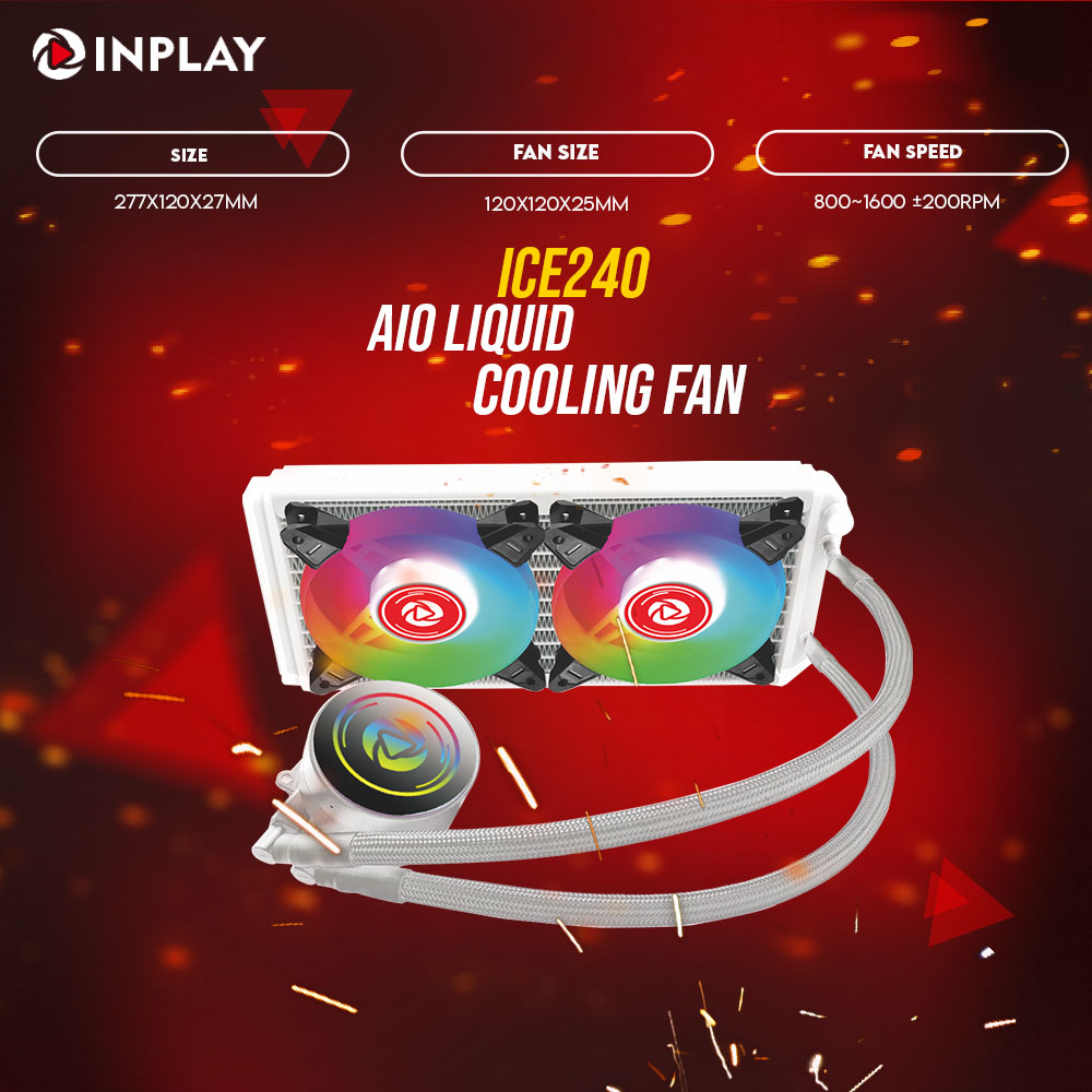 Inplay ICE-240 | White | AIO Liquid Cooling Fan White | Inplay by EJD ...