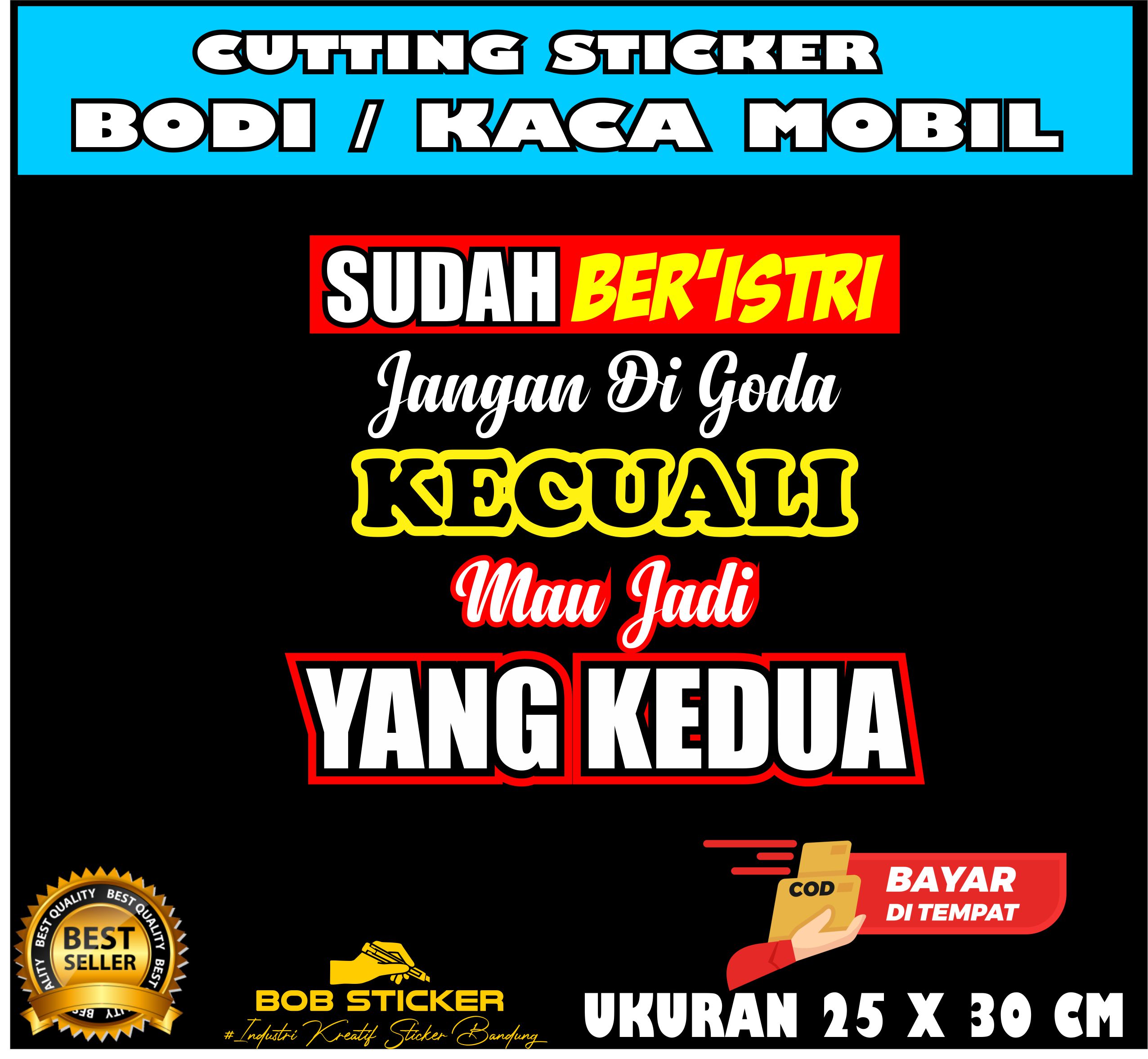 Terbaru !! Cutting sticker kata kata kaca mobil, sticker pintu mobil ...