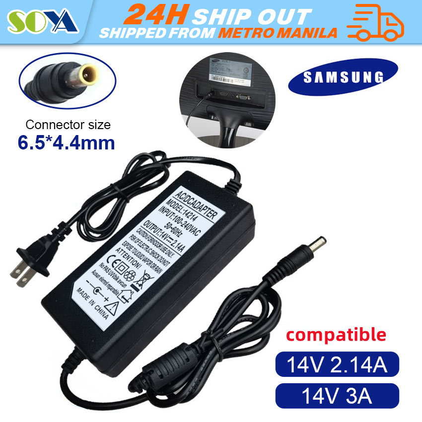 14V 2.14A/3A 6.5*4.5mm AC Adapter Power Supply for Samsung LCD Monitor ...