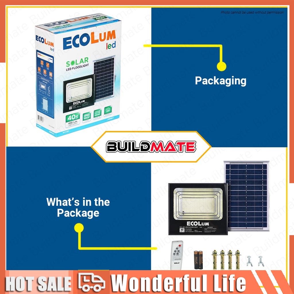 FIREFLY ECOLUM Solar Floodlight Flood Light 40W 400Lm Outdoor Street ...