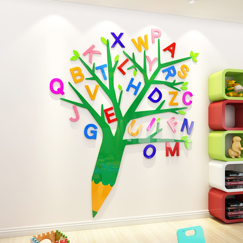 【Folio & Light】3d Letters Tree Wall Sticker Decorative Children Room ...