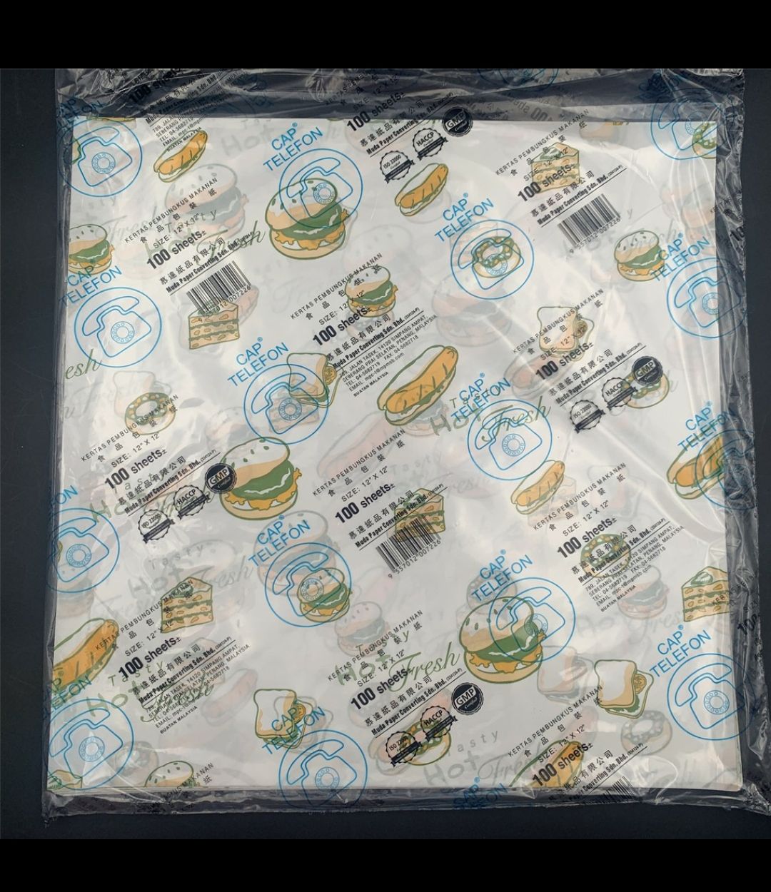 THS - Burger Wrapper Paper ( 100 sheets± ) Cap Telefon - Burger Wrap ...