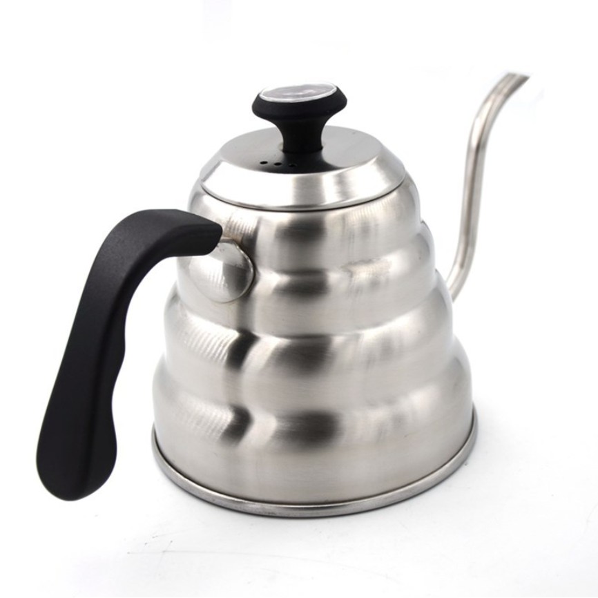 1.2L Steel Tea Coffee Kettle with Thermometer, Gooseneck Thin Spout for Pour Over Coffee Pot ...