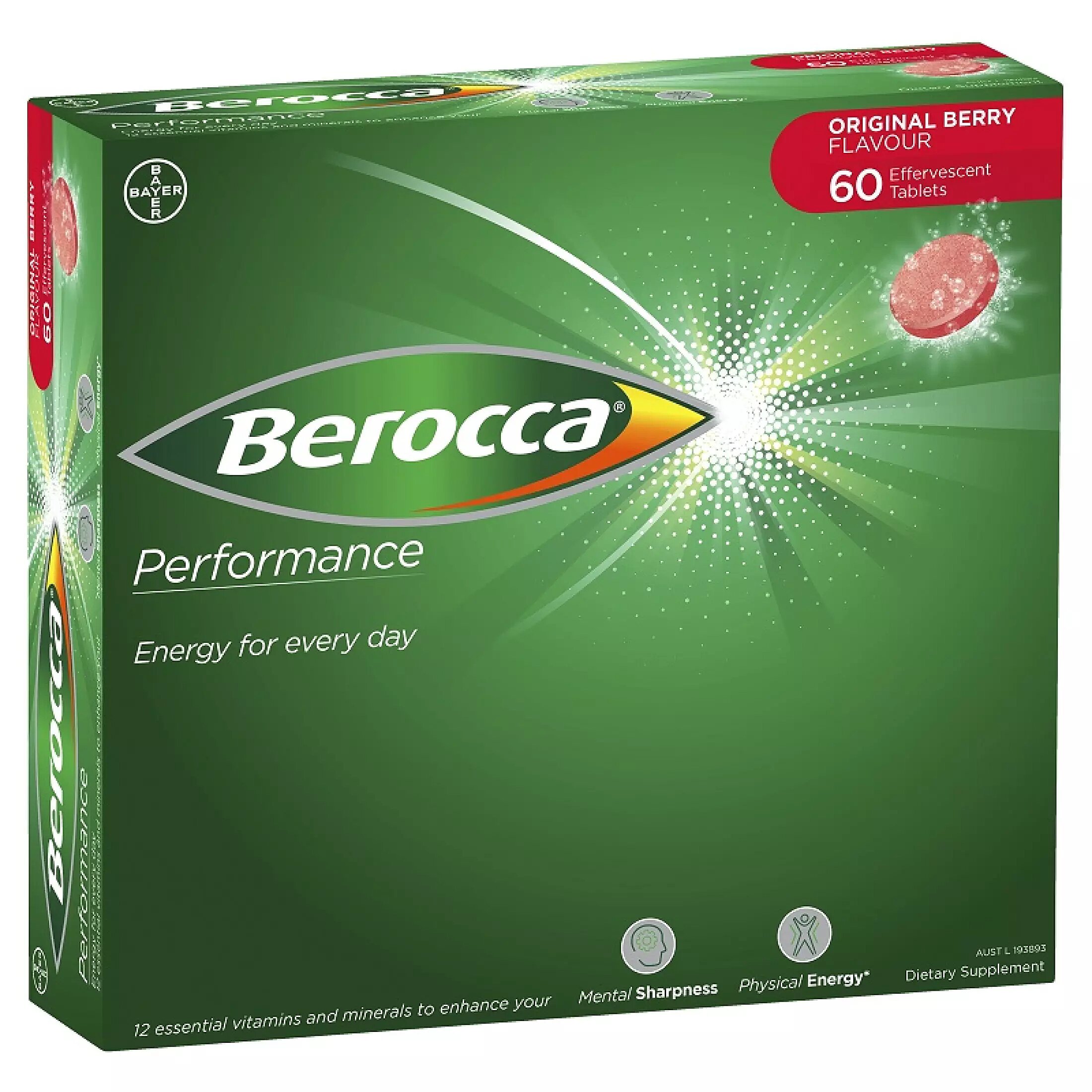 Berocca Performance Original Berry Flavour Effervescent 60 Tablets ...
