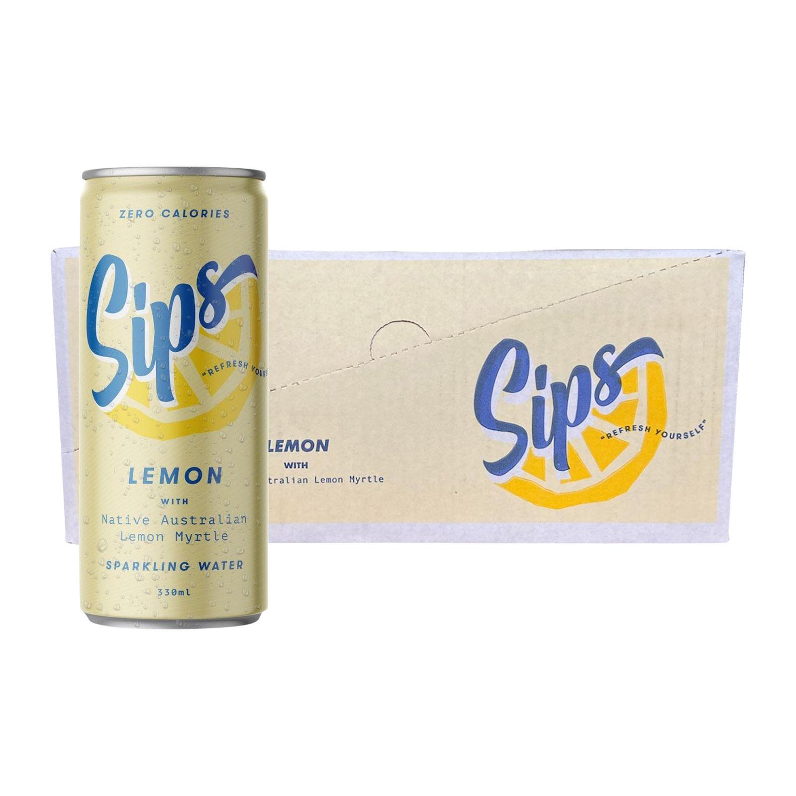 Sips Sparkling Water - Lemon With Native Australian Lemon Myrtle ...