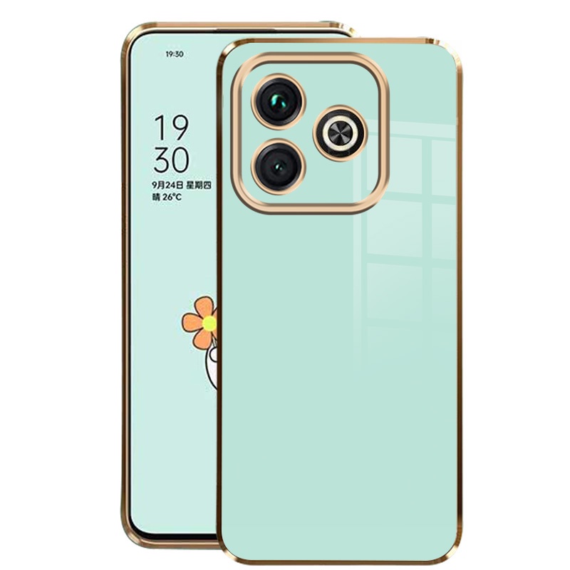 realme C61 C 61 Glossy Electric Plating Case Straight Edges Cover Anti ...