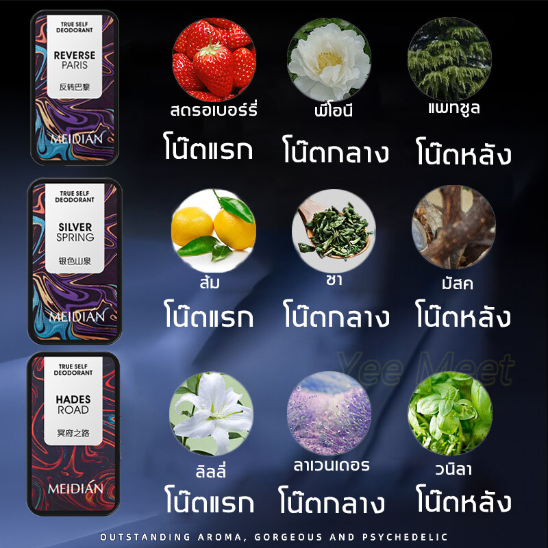 MEIDIAN น้ำหอมผู้ชาย (เซ็ต 3) ) น้ำหอมแบบก้อน กลิ่นหอมติดทนนานทำให้คน ...