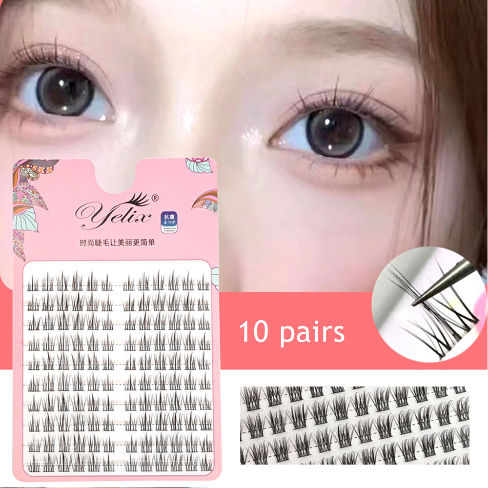 fashion10 Rows Sunflower False Eyelashes Natural Manga Lashes Comic Eye ...