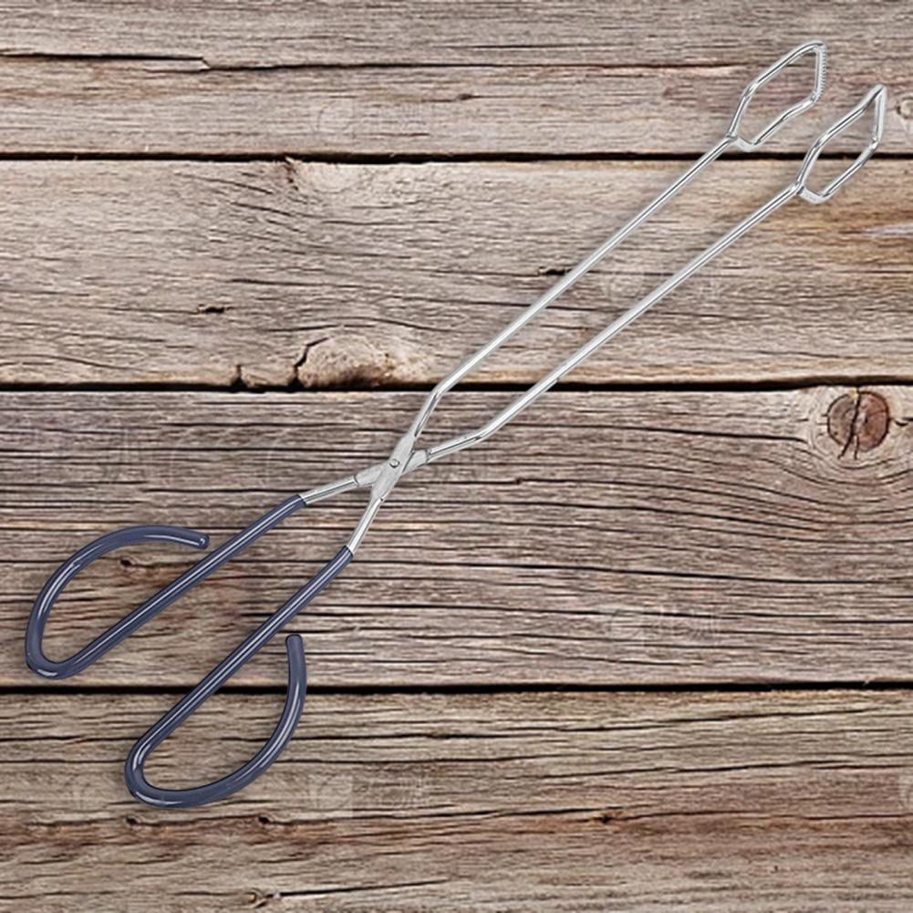 Food Scissor Tong Stainless Steel Long Handle Anti-Scald Steak Bread ...