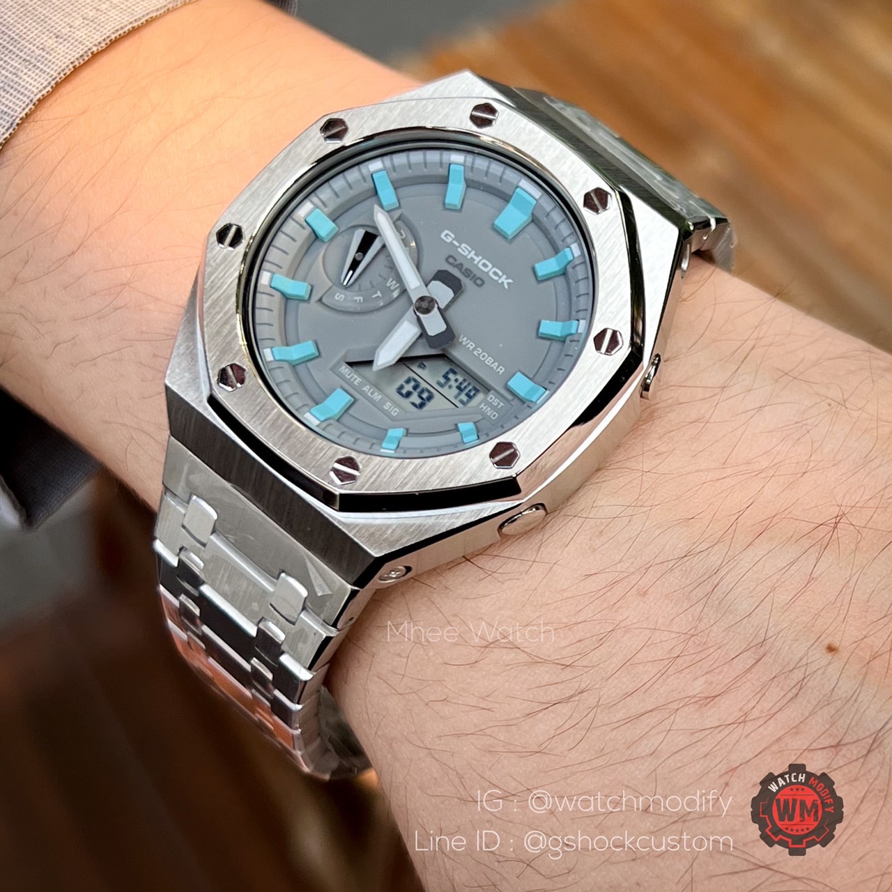 G-Shock Casioak AP Style Tiffany Gray Dial Steel ของแท้ รับประกัน 1 ปี ...