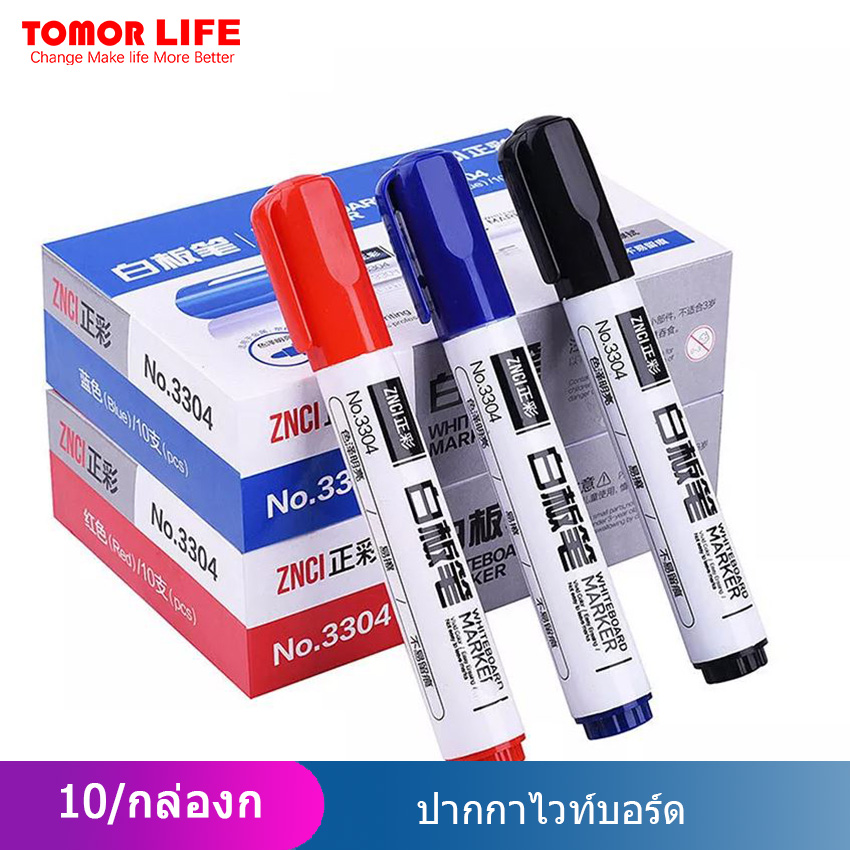 Tomor Life 10ชิ้น/กล่องปากกาไวท์บอร์ดที่มีสีสันสีดำกระดานไวท์บอร์ด ...