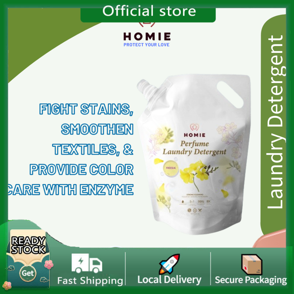 HOMIE 5 in 1 Enzyme Anti-Bacterial Perfume Laundry Detergent (Refill Pack - 1kg) | Lazada