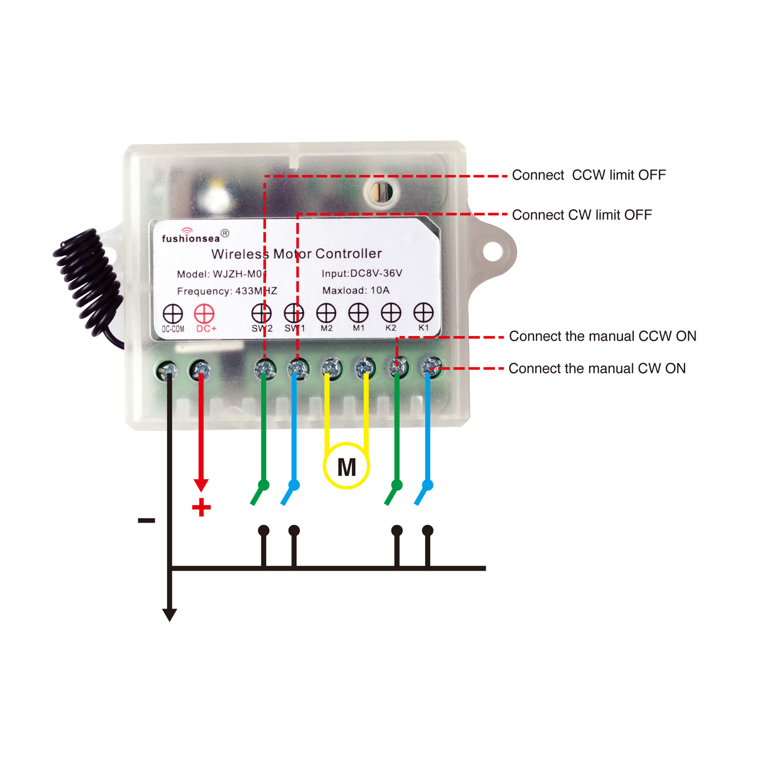 【Top Selling Item】 12-36 V Motor Remote Control Switch For Retractable ...