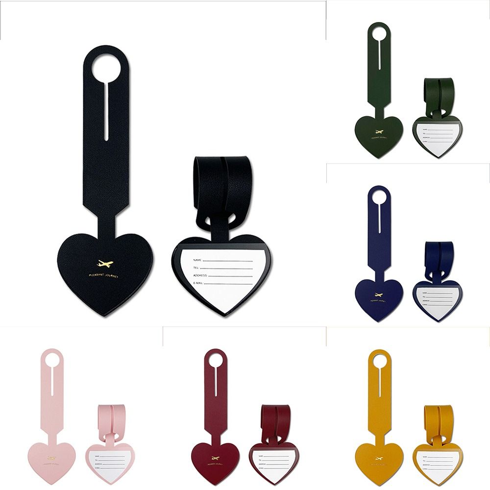 Portable Airplane Suitcase Tag Love Shape PU Luggage Tag Travel ...