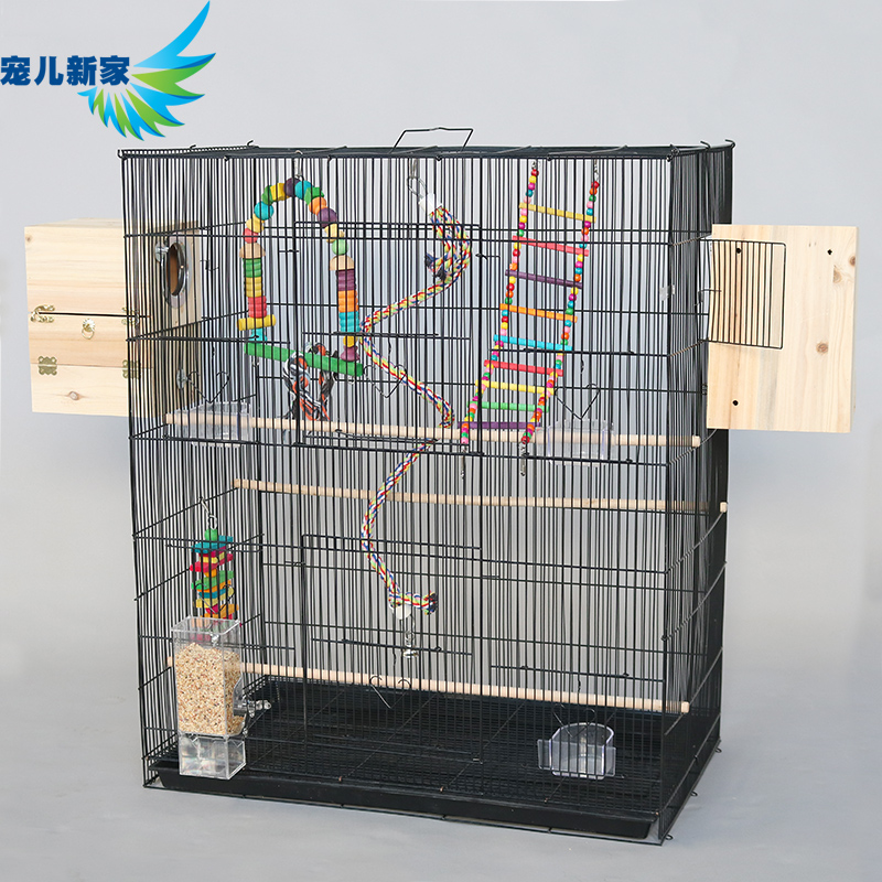 Electroplated bold large bird cage large villa parrot cage breeding ...