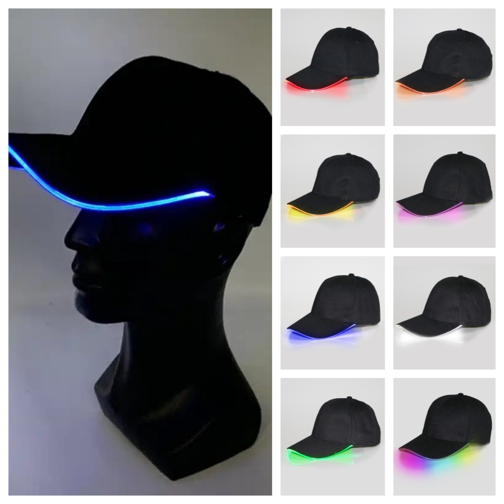 Apparel Accessories Adjustable LED Light Baseball Cap Cotton Neon ...