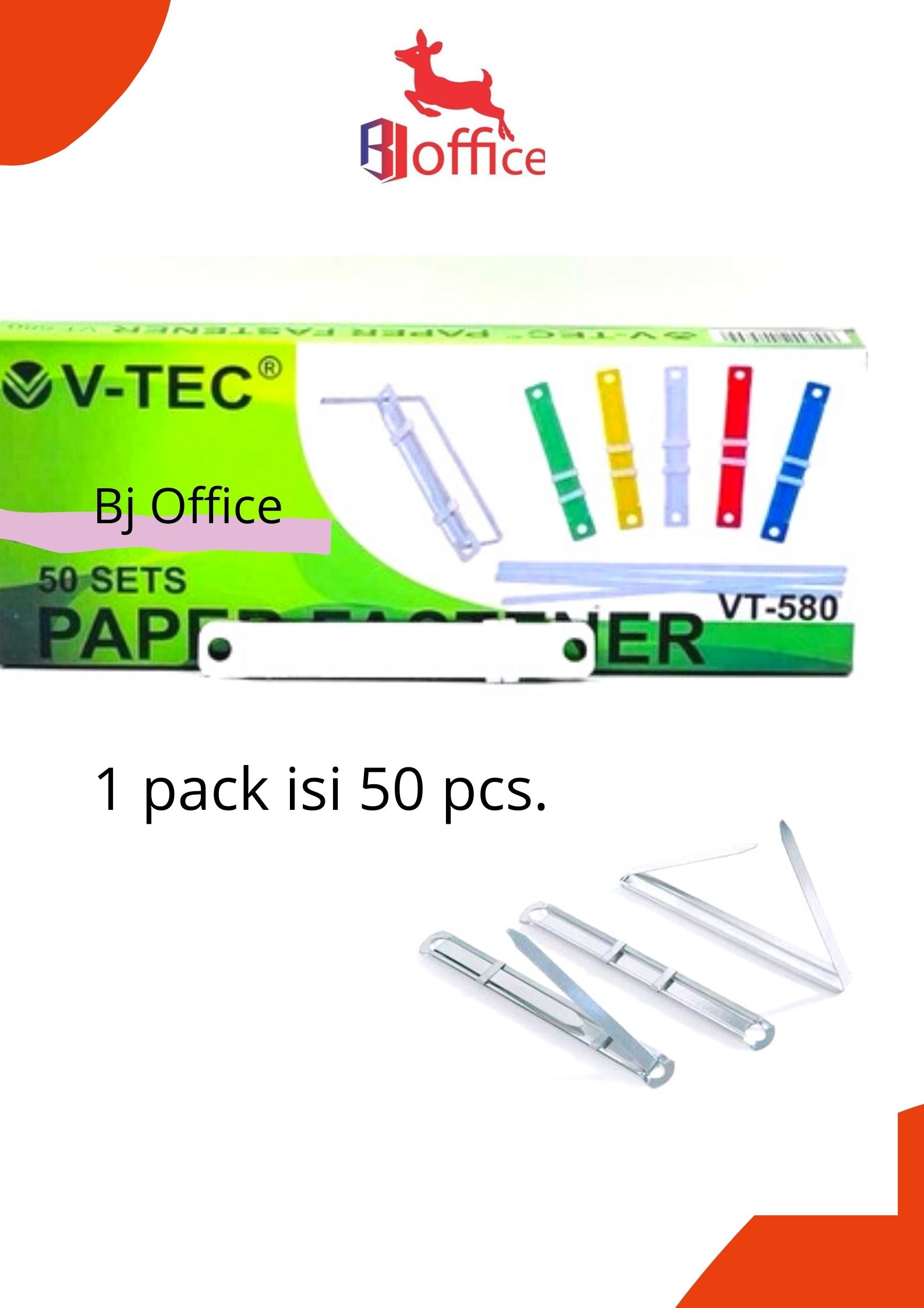 Acco / Paper Fastener / Penjepit Kertas, Map V-TEC PUTIH VT-580 ...