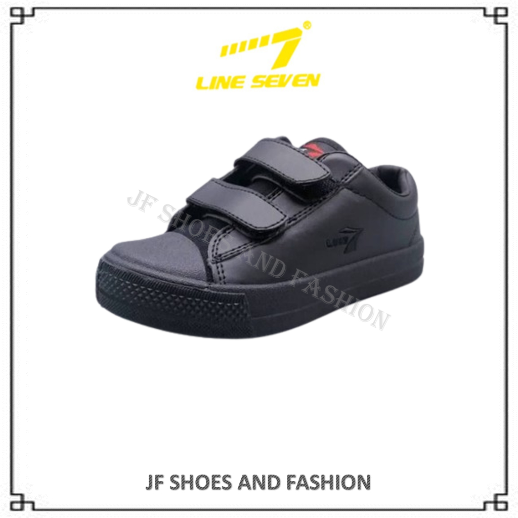 Line 7 Seven Primary School Shoe Black JL202 Full PVC | Kasut Sekolah ...