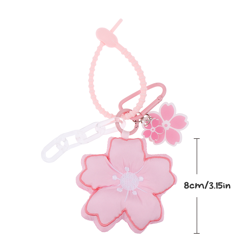 Pink Cherry Blossom Key Chain Sakura Pendant Flower Key Ring Backpack ...