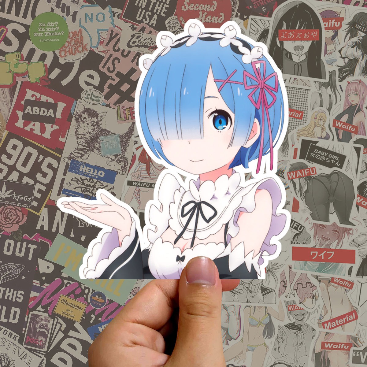 Rem Re Zero Sticker Anime สติกเกอร์ สติกเกอร์อนิมะ Sticker Anime ...
