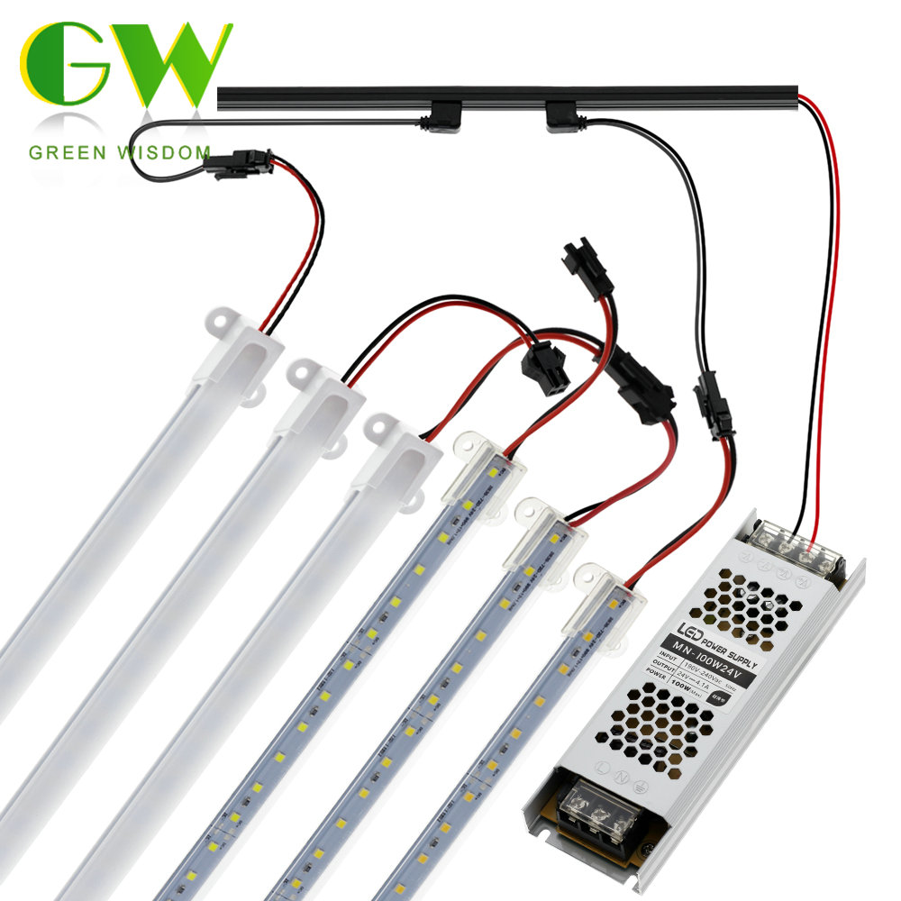 ไฟหลอด LED 24V 50ซม. 36Led ความสว่างสูงประหยัดพลังงาน2835แถบไฟ LED พร้อมแหล่งจ่ายไฟหลอดนำไฟฟ้า ...