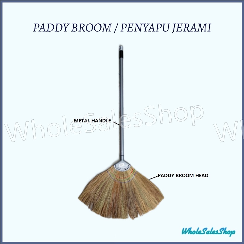 🔥HIGH QUALITY🔥 PADDY BROOM WITH METAL HANDLE GRASS BROOM STRAW BROOM ...