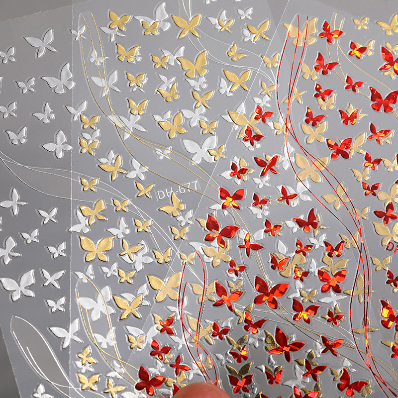 Butterfly Nail Stickers Wearing Armor Fluttering Butterfly Back ...