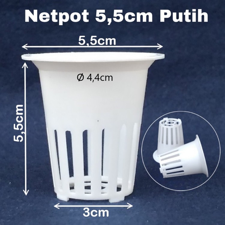 Netpot Putih 5cm Tinggi 5.5 cm Net Pot untuk Hidroponik dan Aquaponik ...