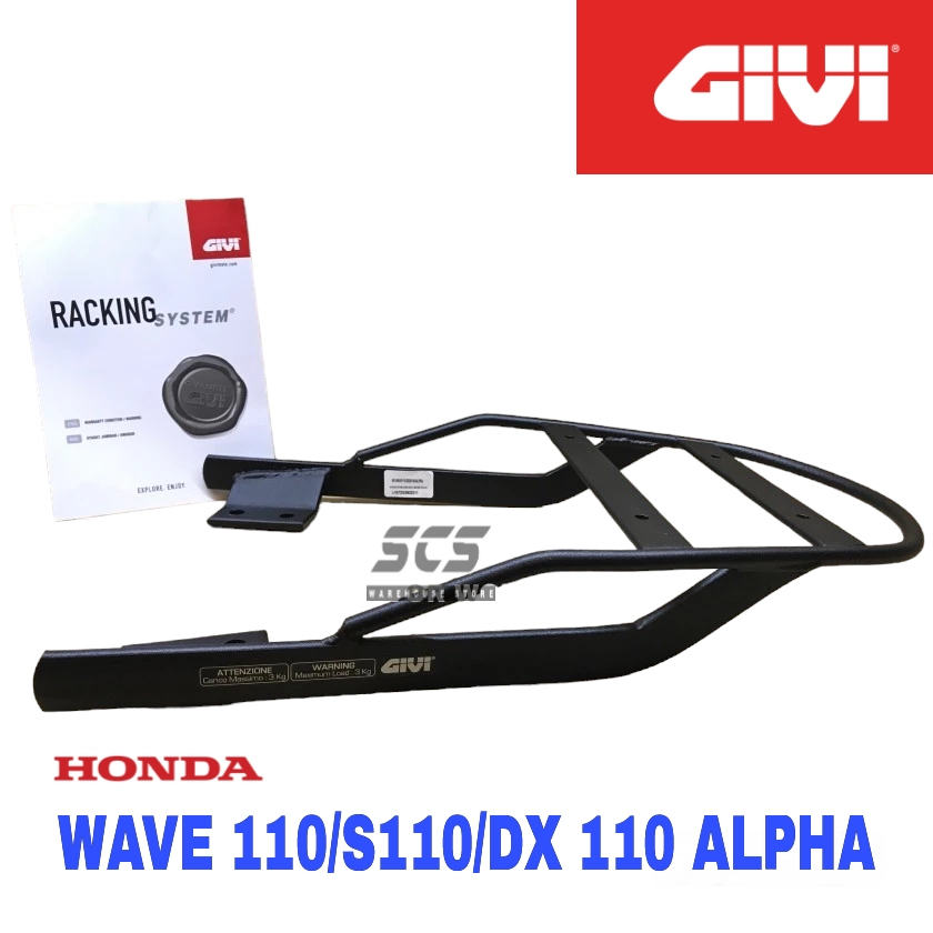 Givi Monorack Honda WAVE 110 / S110 / DX 110 ALPHA Advance Monorack 100 ...