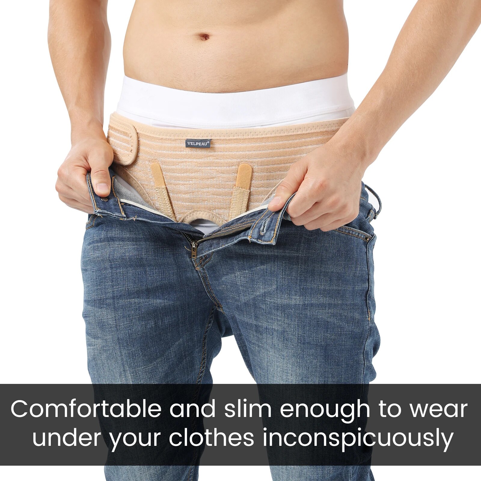 VELPEAU Hernia Belt Truss Adjustable for Single/Double Inguinal and ...